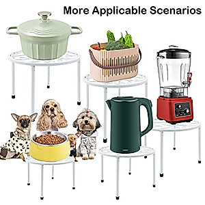 HAINARverS Metal Plant Stands 5-Pack, Heavy Duty Rustproof Iron Corner Flower Pot Stand Holder,Round Supports Display Rack Tiered Plant Stand Shelf For Indoor And Outdoor Multiple (White)