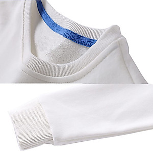 HDLEXD Unisex Toddler Kids Long Sleeve Thin Pullover Sweatshirt Boys Girls Cotton Crewneck Solid Sport T-Shirt Tops Blouse White 12 Months