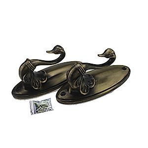 Swan Art Zinc Alloy Metal Hook Multi-Purpose Wall Coat Hook Curtain Back Hook Hook Rack Drying Rack Wall Hook (Bronze)