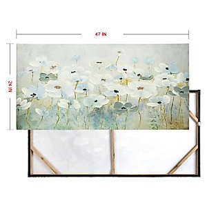 ArtbyHannah Wall Paintings Large Canvas Wall Art Wall Decor Living Room Textured 3D Hand-Painted Oil Painting Flowers Wall Art for Office Bedroom, 24x48