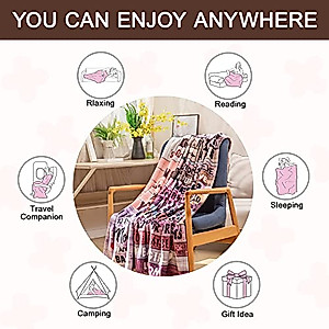 Daughter Gift from Mom Ultra Soft Blanket Birthday Daughter Gifts I Love You to The Moon and Back Present Pink Christmas Throw Blanket for Couch Bed 60'' x 50''