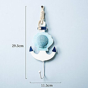 Cabilock 3pcs Mediterranean Ocean Style Wall Hook Coat Hook Clothes Hooks Hanger Wall Hanging Hooks for Home