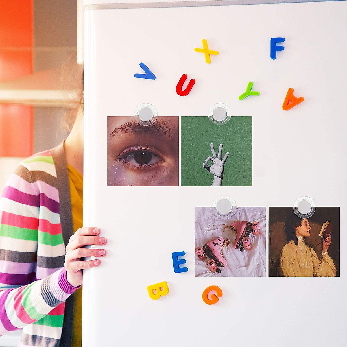 45 Pieces Round Whiteboard Magnets Dry Board Refrigerator Magnets Mini Fridge Magnet Teacher Supplies for Home Schools Offices (5 Colors,3 cm) (Clear,3 cm)