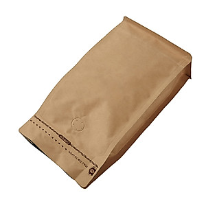 50 Pieces 4 Ounce Kraft Paper Stand Up Coffee Bag/Flat Bottom Pouch with Air Release Valve and Reusable Side Zipper. (50pcs, ¼lb/4oz/100gram)