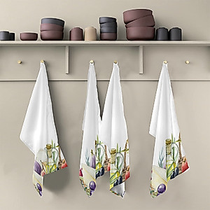 Cheese Grapes Kitchen Towels Wine Fig Olive Dishcloths Set 4 Pack Hand Dish Towel Tea Bar Towels 18 x 28 in Cleaning Cloths Soft Absorbent Fast Drying for Cooking Baking