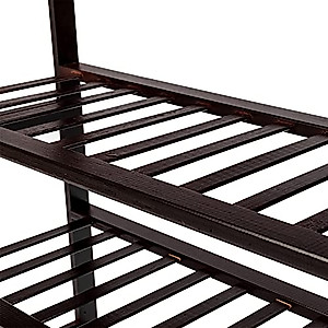 ZKTYQUIHE Bamboo 16-Pairs 4-Tier Shoe Rack, Wooden Shoe Shelf Storage Organizer, for Entryway, Hallway, and Closet Shoe Stand Wooden Stackable Shoe Shelf Shoe Storage Organizer