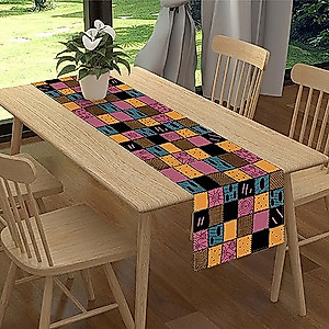 Nightmare Before Christmas Table Runner 72 Inches Long Gothic Jack Skellington and Sally Halloween Christmas Xmas Winter Holiday Home Kitchen Dinging Room Table Decorations