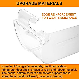 240323002 Refrigerator Door Bin Shelf Compatible with Frigidaire, Replacement Part AP2115742 PS429725 Clear Refrigerator Side Bottom Shelf (2 Pack)