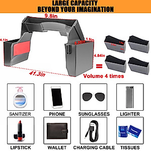JVMA Center Console Gear Shift Organizer Tray for Jeep Gladiator Accessories and Jeep Wrangler JL JLU 2025 2024 2023 2022-2018 Rubicon Sahara 4xe Storage Box, Car Trash Bag Hook (US Patent) Interior