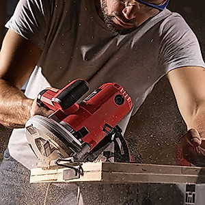 PowerSmart 14 Amp 7-1/4 Inch Electric Circular Saw Corded Wood Saw Red