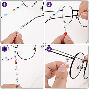 Frienda 8 Pieces Eyeglasses Chains Beaded Sunglasses Strap Holder Elegant Eyewear Retainer Chain, 8 Styles (White, Black, Purple, Rose Gold, Pink, Gold, Silver)