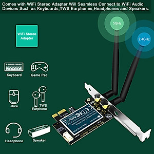 FebSmart Wireless-AC Dual Band 1200Mbps (2.4GHz 300Mbps and 5GHz 867Mbps) PCI Express WiFi Card for Windows XP, 7, 8.x, 10, 11 (32/64bit) and Windows Server Desktop PCs, PCIE WiFi Adapter (FS-AC86SE)