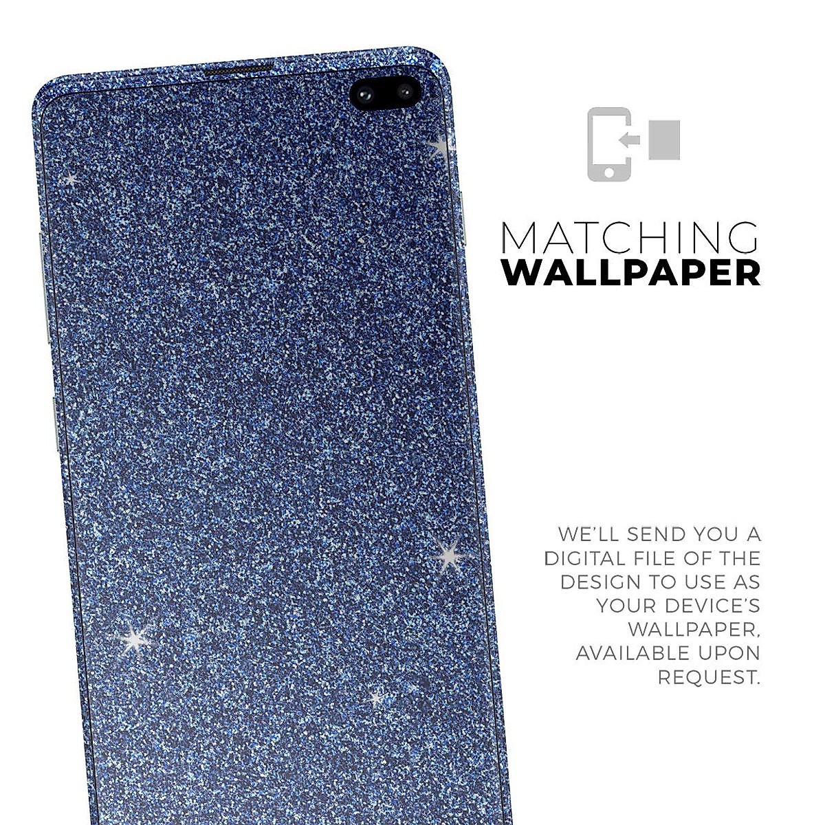 DesignSkinz Sparkling Blue Ultra Metallic Glitter Protective Vinyl Decal Wrap Skin Cover Compatible with The Samsung Galaxy S20 (Screen Trim & Back Glass Skin)