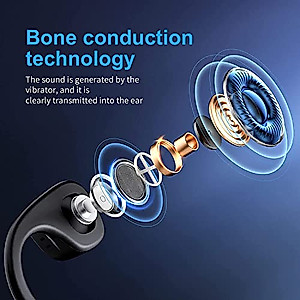 ZKAPOR Bone Conduction Headphones, 2023 Upgraded Open-Ear Wireless Earbuds Bluetooth Sport Headphones with Microphones
