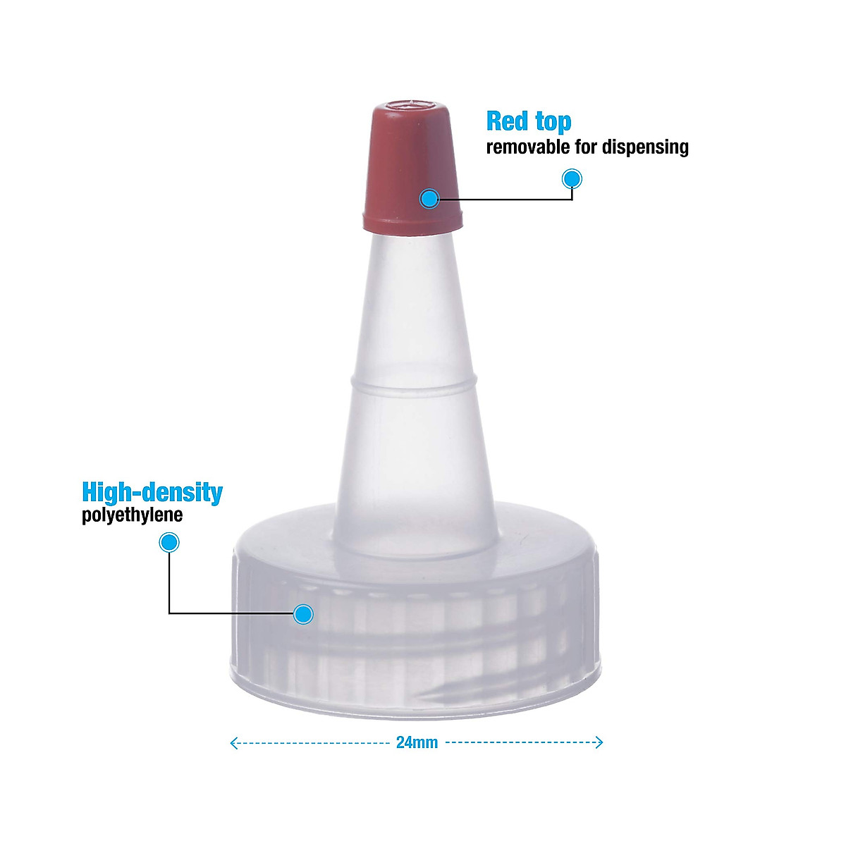 Consolidated Plastics 41233 Yorker Dispensing Cap with Red Seal, 28 mm, 28-400 Finish, 12 Piece