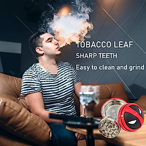 Grinder - 2.2 Inch Red Hand Grinder, Kitchen Spice Grinder for Coffee Beans, Nuts, Spices, Tobacco and Other Ingredients, Convenient and Easy to Clean (1 Pack)