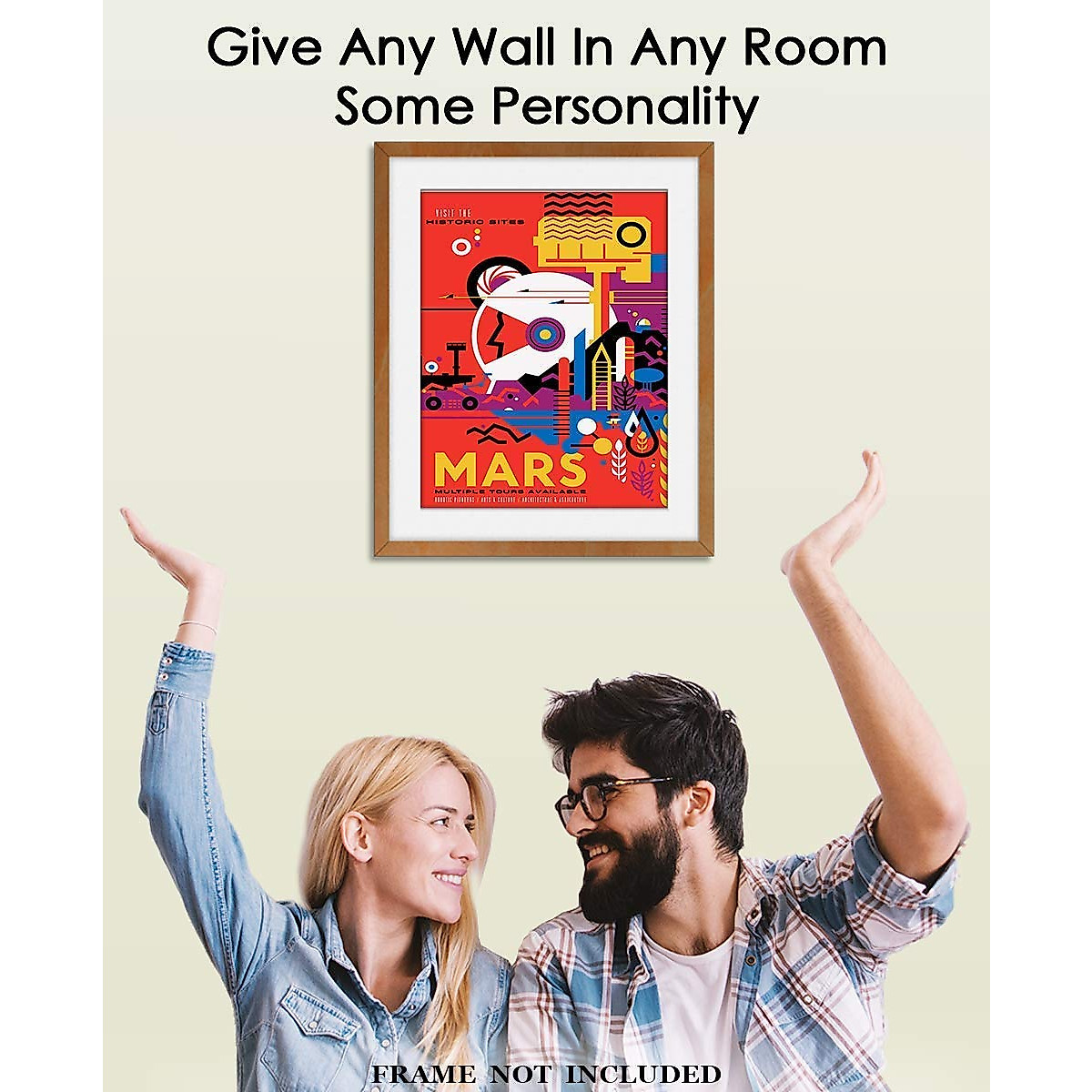 Mars' Space Tourism Astronomy Wall Art: Unique, Boho & Modern Astrology Home Decor for Living Room, Bedroom & Office - Creative Gift Idea for Zodiac, Space, NASA Poster Fans | Unframed Posters 11x14