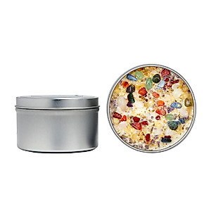 Happy Birthday Candle by New Moon Beginnings - Intention & Manifestation - Birthday Wish Candle - Crystal & Herb Candles - Aromatherapy Candles - Soy Candle, 8 Ounce Round Tin