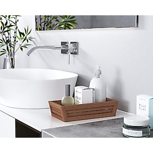 AquaTeak The Original Moa Teak Bathroom Guest Towel & Amenities Tray