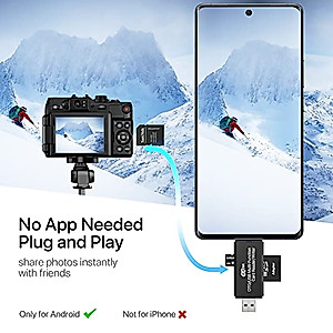 Micro USB OTG to USB 2.0 SD Card Adapter, COCOCKA Micro SD Card Reader，Trail Camera Memory Card Adapter Connector for Android Phone/Computer，Supports SD/SDHC/SCXC/MMC/MMC Micro