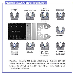 30PCS Professional Oscillating Saw Blades Wood & Bi Metal Cutting Quick Release Multitool Blades Kit Fit Fein Multimaster Porter Cable Black & Decker Bosch Craftsman Ryobi Makita