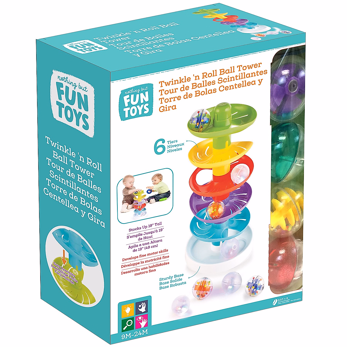 Nothing But Fun Toys Sparkle and Roll Light & Sounds Ball Tower Designed for Children Ages 9+ Months,Multi,211216