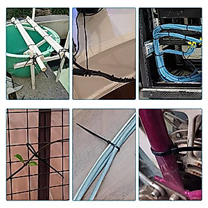 100pcs Cable Zip Ties Heavy Duty 12 Inch, Premium Plastic Wire Ties with 50 Pounds Tensile Strength, Self-Locking White Nylon Zip Ties for Home, Office, Garage and Workshop (Black)