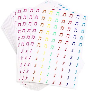Outus 1760 Pieces Music Notes Stickers for Kids Colorful 20 Sheets Musical Label Cartoon Sticker Teacher Appreciation Gift Teacher Incentive Stickers Students Scrapbooking Planner Calendar