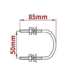 Chaowei 2 pcs Outdoor WiFi Antenna Mounting Bracket with U-Bolt - Magnetic Stainless Steel Hardware for 4G LTE, Ham Radio, and TV Antennas