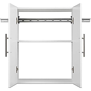 Pemberly Row Contemporary 24" Wall Mounted Garage Cabinet in White