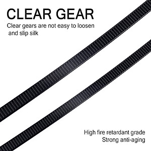 120PCS Strong Bite Force & Tensile Resistance Black Zip Ties - Nylon Self Locking UV Resistant Cable Tie Mount for Indoor and Outdoor - 4 Universal Sizes Cable Management Clips