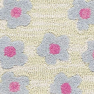 SAFAVIEH Kids Collection Area Rug - 5' x 8', Pink & Multi, Handmade Floral Wool, Ideal for High Traffic Areas in Living Room, Bedroom (SFK356A)