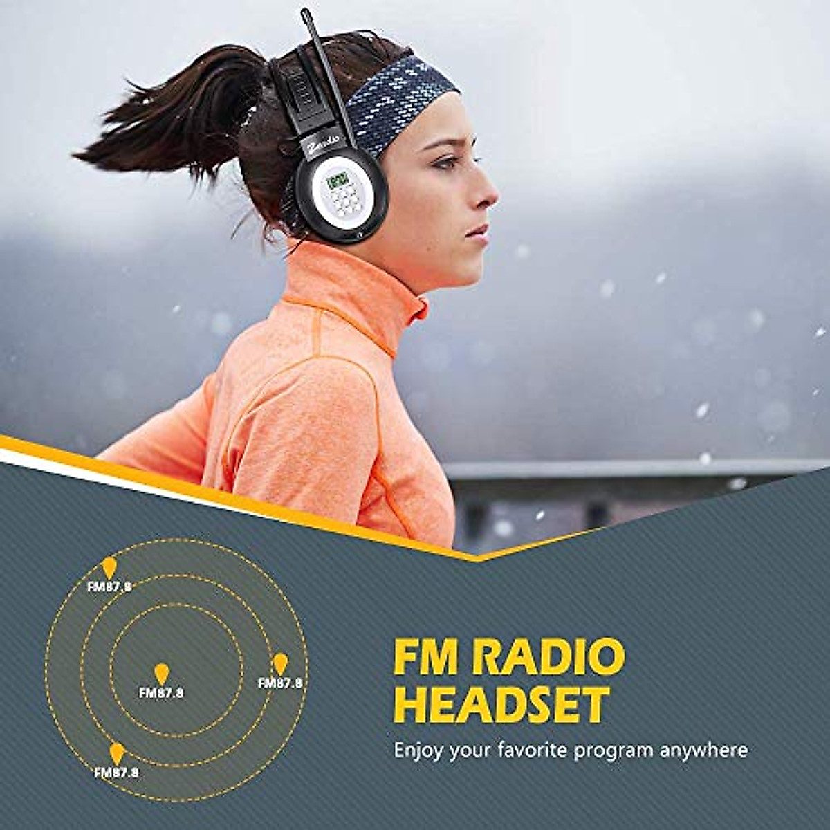 Zeadio Walkman Headphone Radio, FM Stereo Headset Radio Receiver