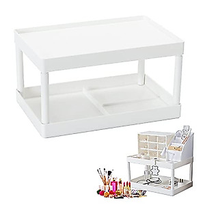 Desktop Storage Rack，2 Layers Large Capacity Stackable Cosmetic Organizer Drawers, Ideal for Desk optimization, Cosmetic Storage, Student Stationery Organization，Suitable for Office, Study, Makeup.