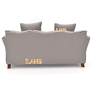 iLAND Modern Dollhouse Furniture on 1/12 Scale, Miniature Couch for Dollhouse Living Room (Khaki Drills)