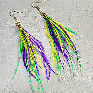 Mardi Gras Dangle Earrings for Women,Mardi Gras Accessory Carnival Parade Party Favors Gifts (D)