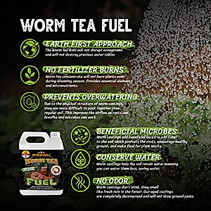Worm Tea for Growers Gardening Soil - Compost Tea Fertilizer Liquid - Worm Castings, Earthworm Casting Manure Fertilizer - Earthworm Tea Worm Castings - PetraTools Worm Casting Concentrate for Growers (1Gal)