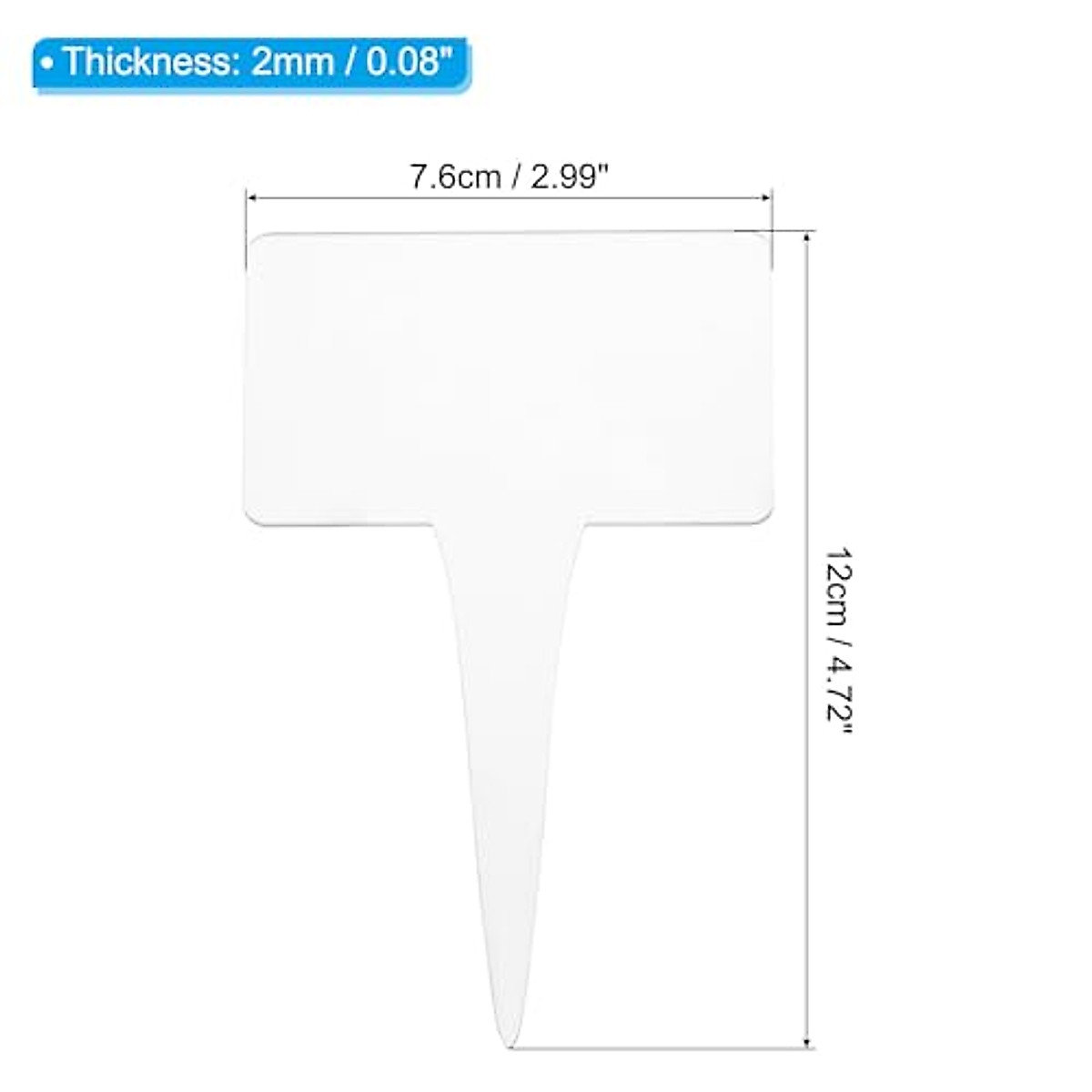 PATIKIL Acrylic Plant Tag, 6 Pack Reusable Rectangle Garden Herb Name Label for Outdoor Patio Flower Grass Bonsai Potting, Transparent