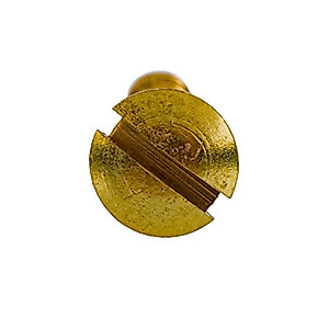 #8 x 1-1/4" Solid Brass Oval Countersunk Head Slot Drive Wood Screws | Pack of 25 | Self Tapping Screws for Wood Antique or Modern Furniture | SC-B8114O (25)