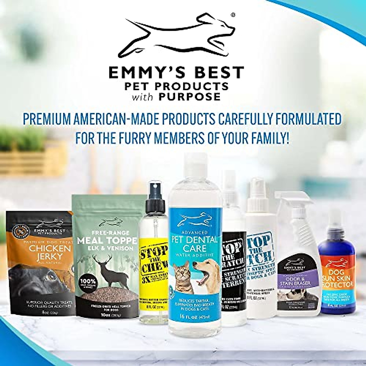 EBPP Advanced Pet Dental Care Water Additive - Premium Cat & Dog Dental Care and Dog Breath Freshener - No Brush Formula Tartar & Plaque Remover for Dogs Teeth