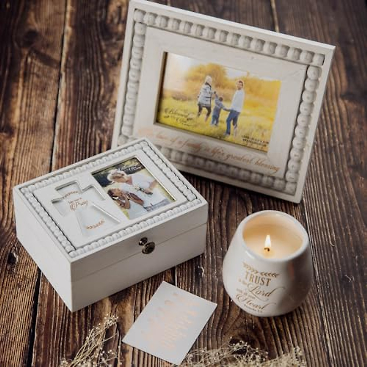 Pavilion - Take Time To Pray - 6.5" long x 5" wide x 3" tall Prayer Box Decorative Keepsake Storage Bin 2.25" x 3.25" Wallet Photo Holder Jesus God Lover Religious Friend Gift Present