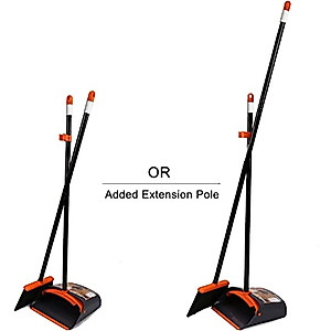 Broom and Dustpan/Dustpan with Broom Combo with 52" Long Handle for Home Kitchen Room Office Lobby Floor Use Upright Stand Up Broom and Dustpan Set for Home
