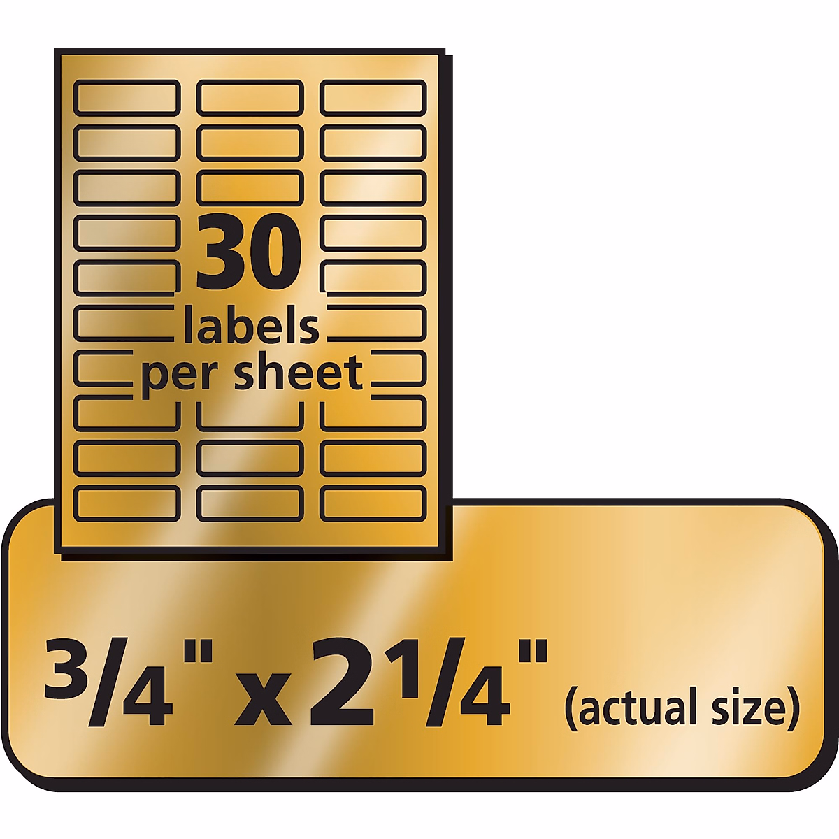 Avery Printable Return Address Labels, 0.75" x 2.25", Gold Foil, 300 Blank Mailing Labels (08987)