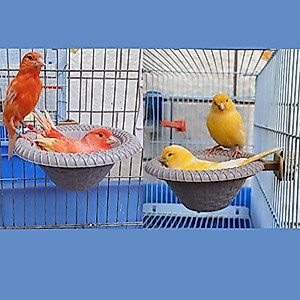FOIBURELY Bird Nest Canary Finch Parrot Nest with Felt (Gray)