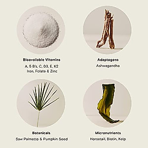 Moon Juice SuperHair Natural Hair Nutrition Supplement & Multivitamin for Healthier, Thicker, Stronger Hair-250mg Ashwagandha, 500mcg Biotin& 120mg SawPalmetto - Vegan, Non-GMO (120 Capsules) …