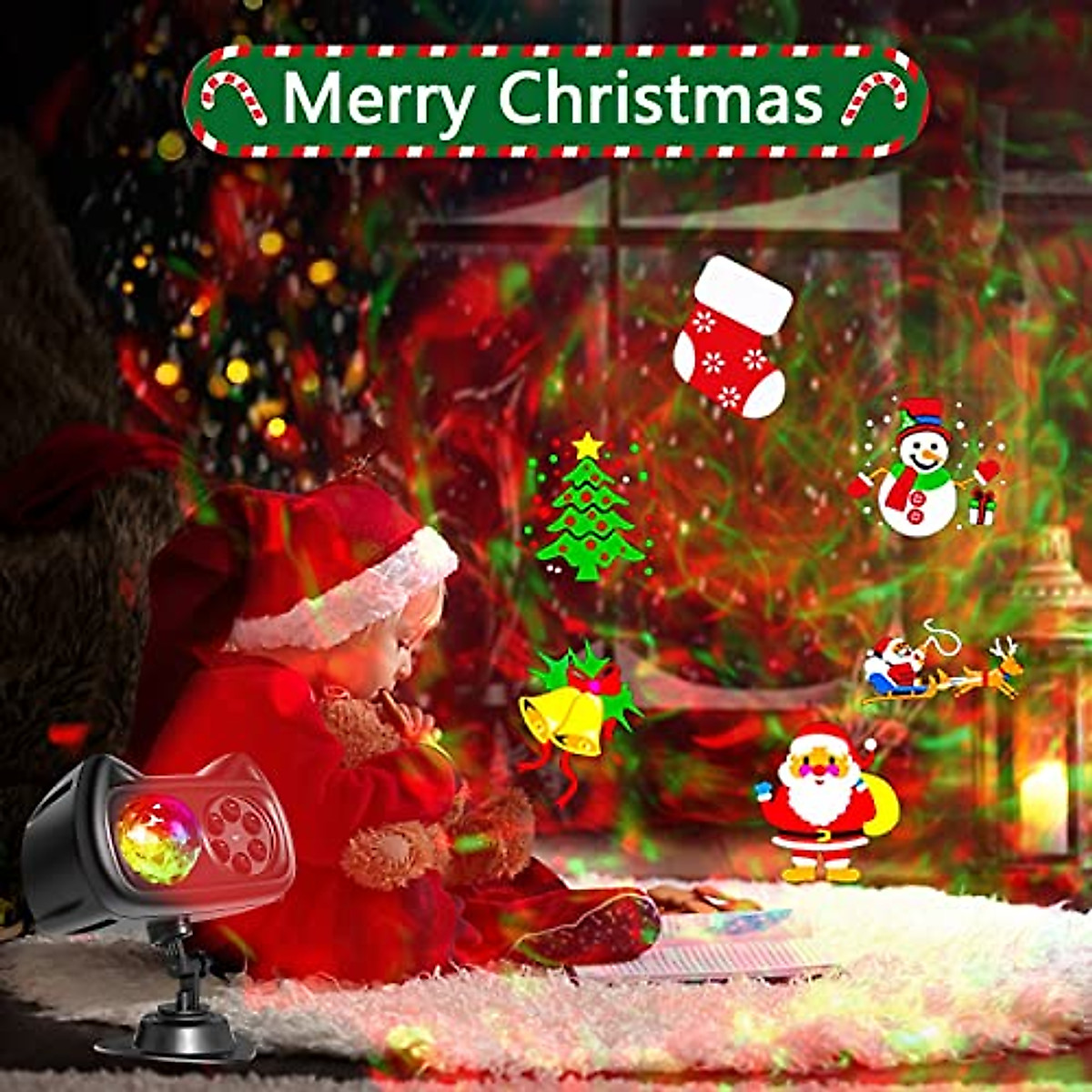 Remon 2-in-1 Christmas Projector Lights Outdoor | Waterproof & Versatile
