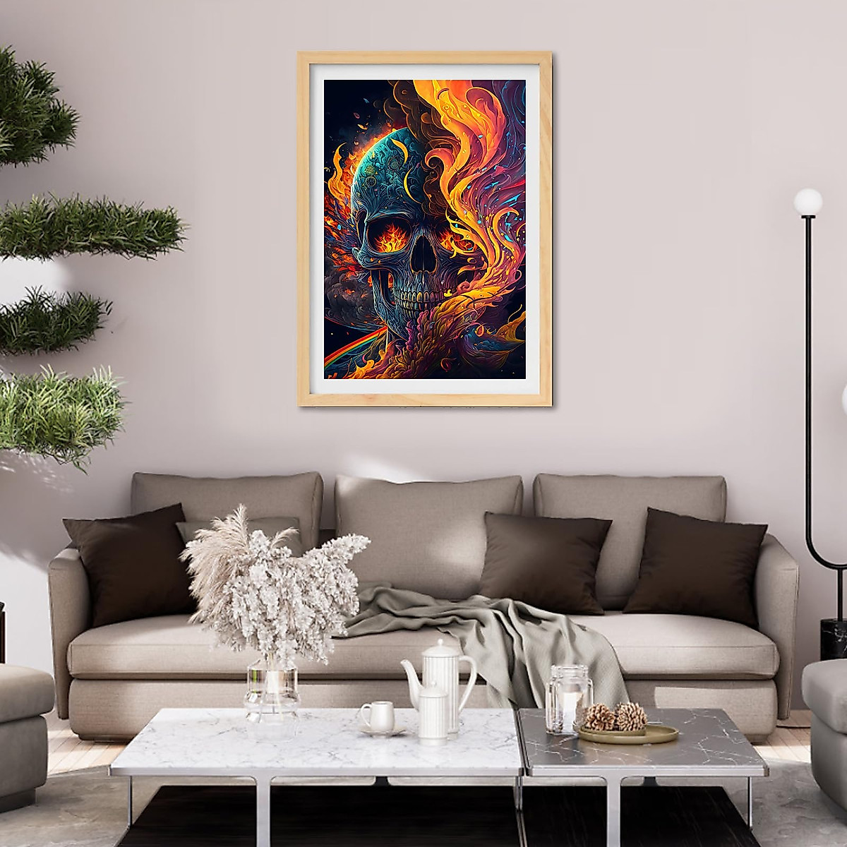 RICUVED Diamond Painting Kits for Adults, Skull Diamond Art Kits Diamond Painting, DIY 5D Full Drill Diamond Art Painting Diamond Gem Dots Art and Crafts for Home Wall Decor Gifts 12x16Inch