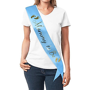 Yoinnt Sash and Badge for Boy - 'Mommy to Be' Sash and 'Daddy to Be' Pin Set, Decorations Sash, Ideal Gift for Gender Reveal/baby shower