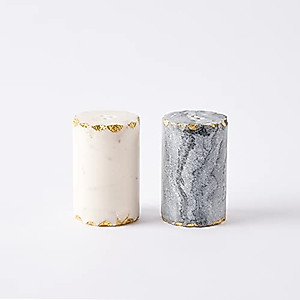 Mud Pie Marble Salt and Pepper Set, 2 3/4" x 1 3/4" dia, Multi
