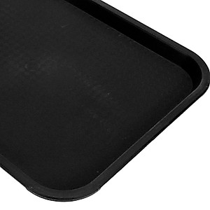 Food Service Tray, Professional Slip Resistant Fast Food Tray Safe Mellow Multi Purpose for Restaurant Canteen(Black)
